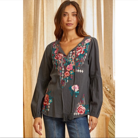 Savanna Jane | Tops | Savanna Jane Embroidered Blouse New Collection In ...